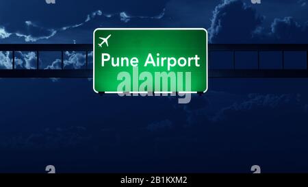 Pune India Airport Highway Sign 2D Illustration Stock Photo - Alamy