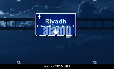 Riyadh Saudi Arabia Airport Highway Sign 2D Illustration Stock Photo ...