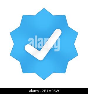 Verified Blue Check Mark Isolated Stock Photo - Alamy