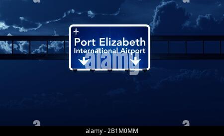 Port Elizabeth South Africa Airport Highway Road Sign 3D Illustration ...