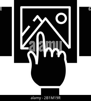 Image file exchange symbol glyph vector illustration. Digital gallery ...