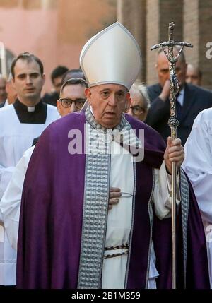 Pope Francis at the Ash Wednesday Penitential Procession to mark the ...