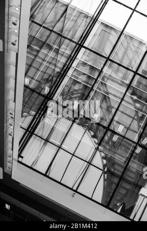 Abstract Structure of Steel Stairs and Glass Building, A bold ad photo ...