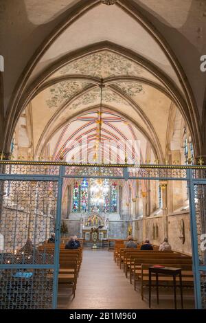 Interior of a chapel in Chichester Cathedral, West Sussex, England ...