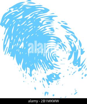 Blue ink thumbprint on white background. Vector Illustration Stock ...