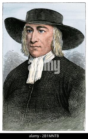 . English: George Fox - Quaker founder aged 30 engraving from 1654 orig ...