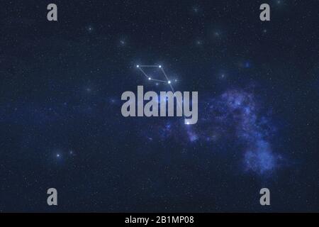 Delphinus stars in outer space. Dolphin constellation stars. Elements ...