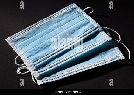 Face mask protection and medical surgical masks on white background ...