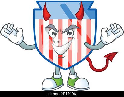 A cruel devil shield badges USA with star Cartoon character design ...