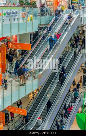 Interior of Aviapark shopping mall in Moscow Stock Photo - Alamy