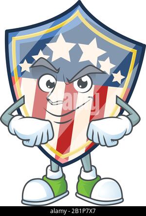 Smiley shield badges USA mascot design holding a glass of beer Stock ...