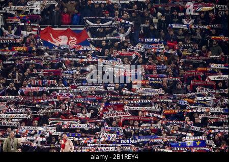Olympique Lyonnais supporters during the UEFA Women's Champions League ...