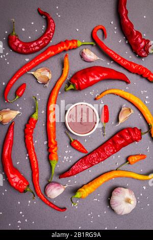 Black spicy Pepper sauce in the bowl Stock Photo - Alamy