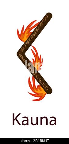 Rune Kano. Vertical projection. Scandinavian. Imitation burning wood ...