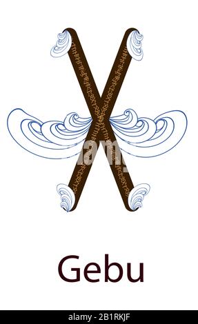 Rune Gebo. Ancient Scandinavian runes.Runes senior futarka.Magic ...