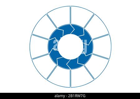 Area chart,ring chart, pie chart. Template blue infographic. 9 ...