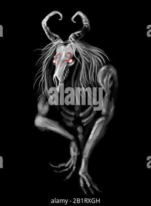 wendigo hand drawn character illustration Stock Photo - Alamy