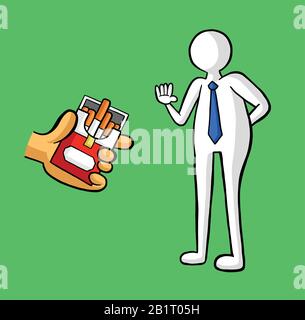 The man offers cigarettes and the businessman refuses vector ...