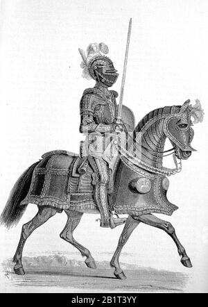 A historic 16th-century illustration of knights fighting Stock Photo ...
