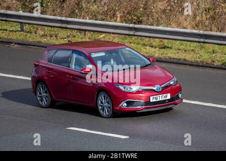 2017 Red TOYOTA AURIS VVT-1 GB25 1798cc Hybrid 1 speed CVT; travelling ...