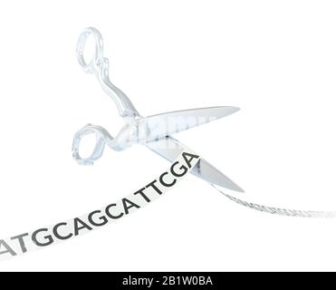 Gene editing. Conceptual illustration of a strand of deoxyribonucleic ...