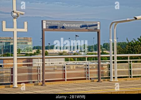Amsterdam Overamstel empty metro station in industrial area Stock Photo ...