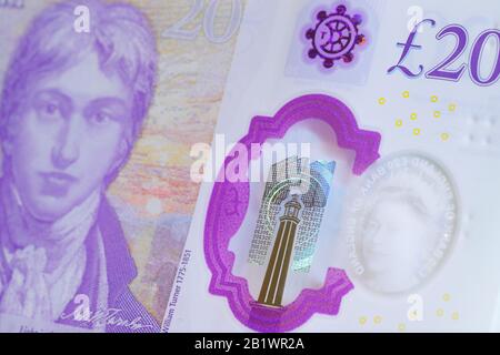 The new polymer £20 note that was released in the UK on 20th February ...