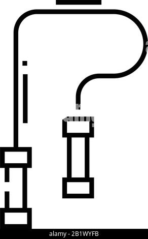 Jump rope linear icon. Thin line illustration. Skipping rope. Contour ...