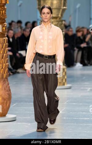 Paris, France - 02 27 2021: La Villette Park. People walking in the ...