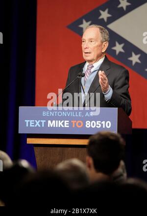 Bentonville, Arkansas, USA. 27th Feb, 2020. Former New York City Mayor ...
