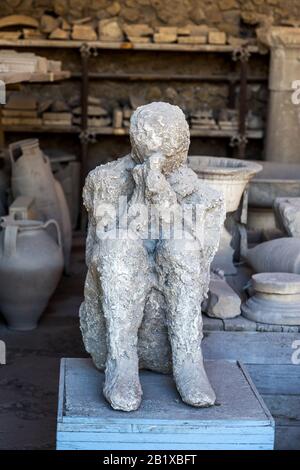 ITALY, POMPEI - OCT 19, 2019: ancient Roman city destroyed by the ...