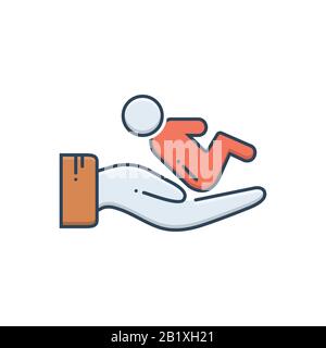 Postnatal care icon Vector symbol or sign set collection in black and ...