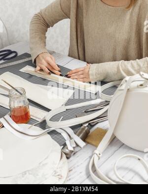 Woman is working at workshop. Concept of small business Stock Photo - Alamy
