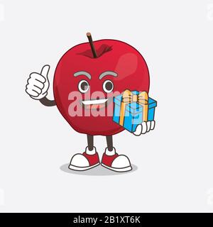 A picture of apple of cartoon mascot character stylized of King on ...