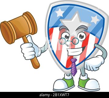 A wise Judge shield badges USA in comic strip character design Stock ...
