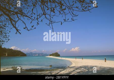 Photo of a Tombolo (spit of sand) leading to Koh Tub near Krabi ...