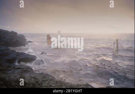 Oil tanker MV Braer aground at Garths Ness Shetland 6th January 1993 ...
