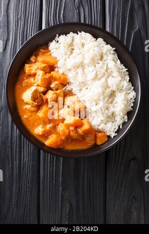 Domoda a delicious peanut stew is the national dish of Gambia close-up ...