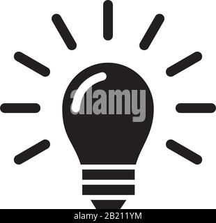 Lamp Icon template black color editable. Lamp Icon symbol Flat vector ...