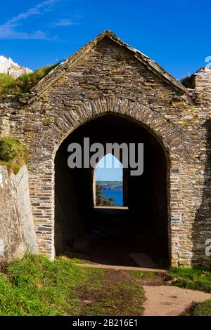 Queen Adelaide's Grotto, Penlee Battery on Rame Head peninsular ...