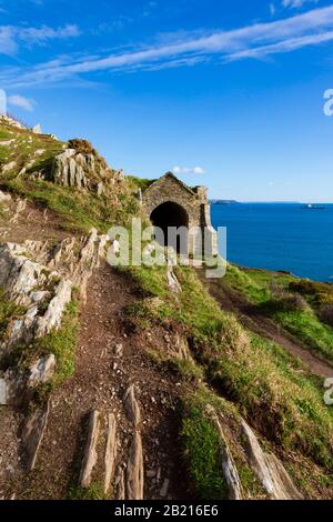 Queen Adelaide's Grotto, Penlee Battery on Rame Head peninsular ...