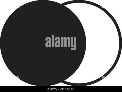 phases of solar and lunar eclipse vector icon template black color ...