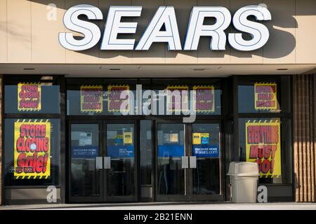 'Store Closing' signage outside of a Sears retail store location in ...