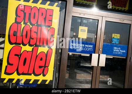'Store Closing' signage outside of a Sears retail store location in ...
