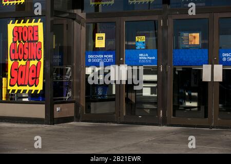 'Store Closing' signage outside of a Sears retail store location in ...