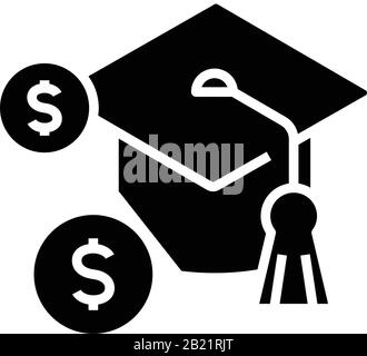 tuition fee icon Flat set in black and white color outline vector Stock ...