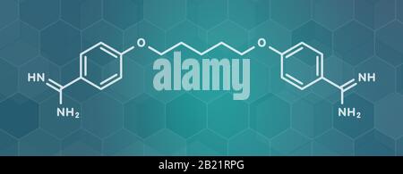 Pentamidine antimicrobial drug molecule, illustration Stock Photo - Alamy