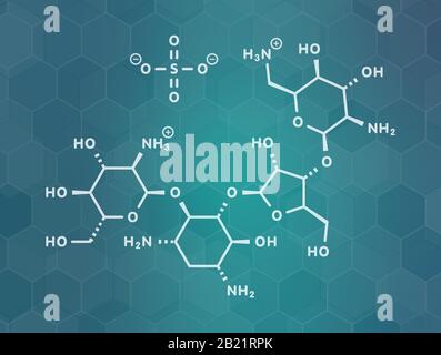 Paromomycin antibiotic drug molecule, illustration Stock Photo - Alamy