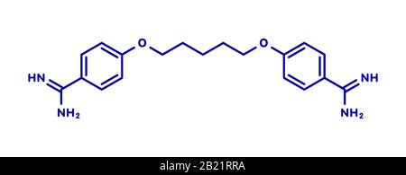 Pentamidine antimicrobial drug molecule, illustration Stock Photo - Alamy