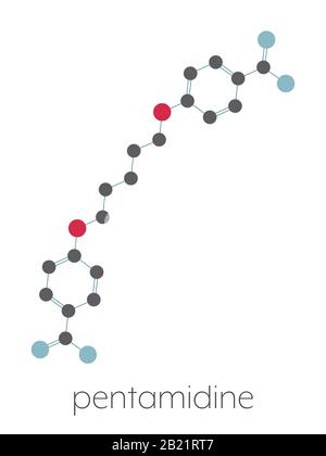 Pentamidine antimicrobial drug molecule, illustration Stock Photo - Alamy